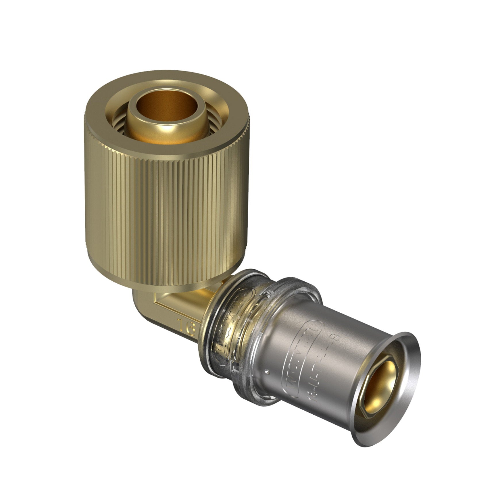 Wavin Tigris transition elbow 90°, brass, SS, press x female thread, t ...